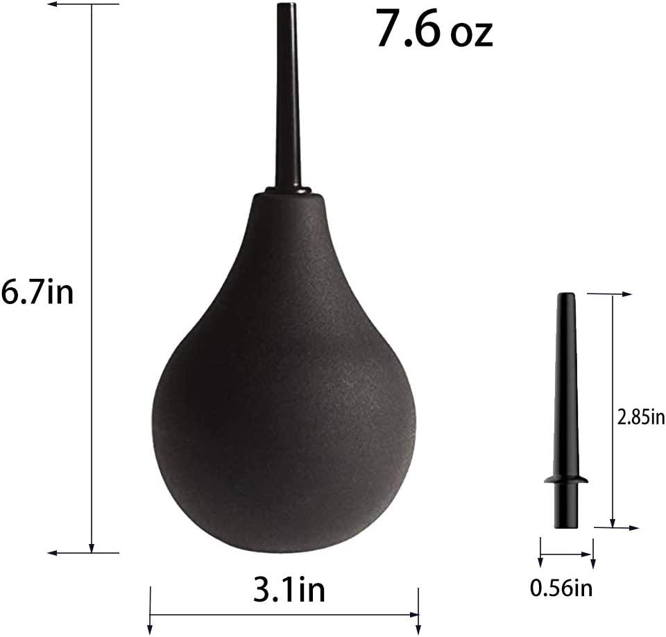 Black Silicone Enema Bulb Kit | GNEGKLEAN 7.6oz Anal Douche for Men and ...
