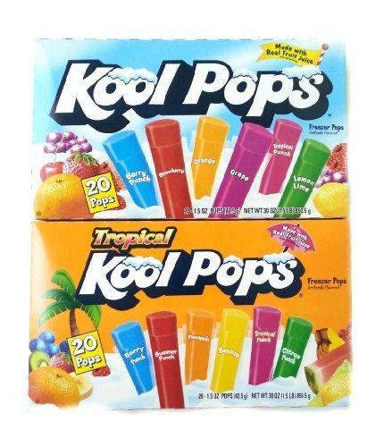 Kool Pops Freezer Pops - 40 Count Variety Pack - Tropical and Original ...