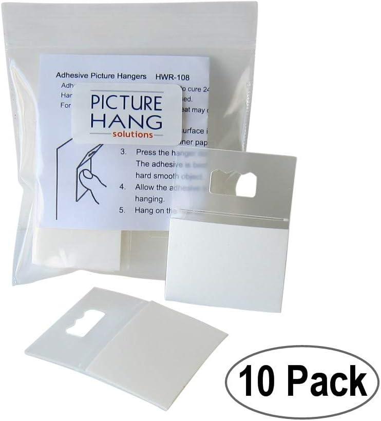 Picture Hangers Adhesive - 10 Pack - Plastic Sawtooth Adhesive Picture ...