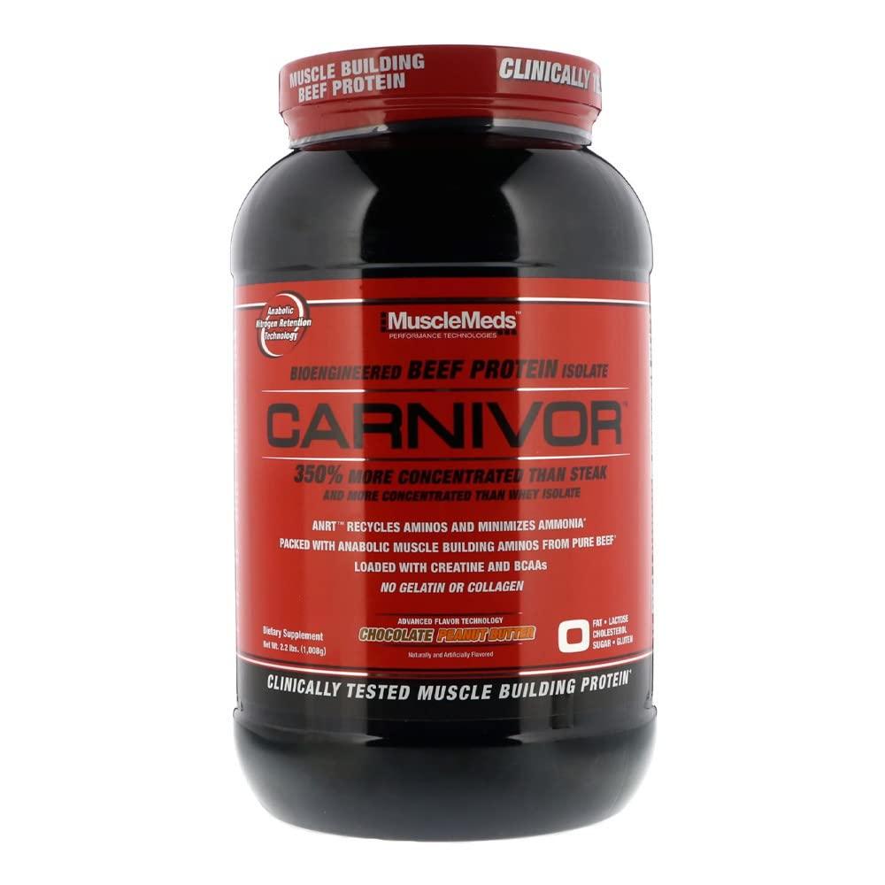 MuscleMeds Carnivor Beef Protein Isolate Powder Chocolate Peanut Butter ...