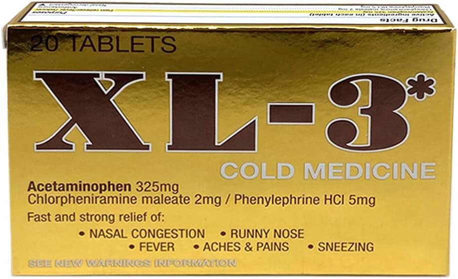 XL-3* Cold Medicine 20 Tablets x 2 - Fast Relief Formula | Buy Now with ...