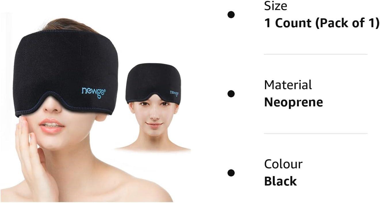 NEWGO Migraine Relief Ice Wrap - Reusable Hot Cold Therapy Headache Hat ...