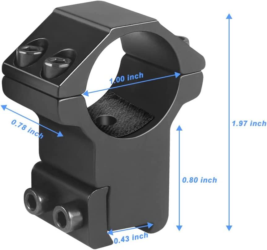 Modkin 1 Inch Dovetail Scope Rings - High Profile Mount for 11mm Rails ...