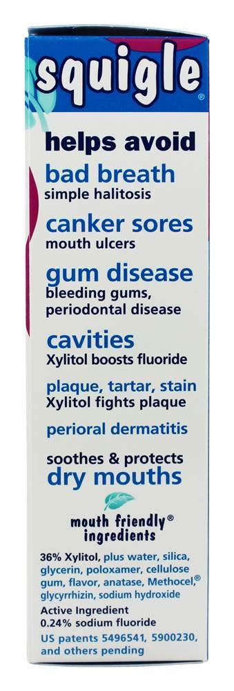 Squigle Enamel Saver Toothpaste - Canker Sore Treatment, SLS Free, 36% ...