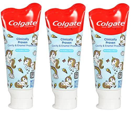 Colgate Kids 3-Pack Unicorn Toothpaste, Mild Bubble Fruit Flavor ...