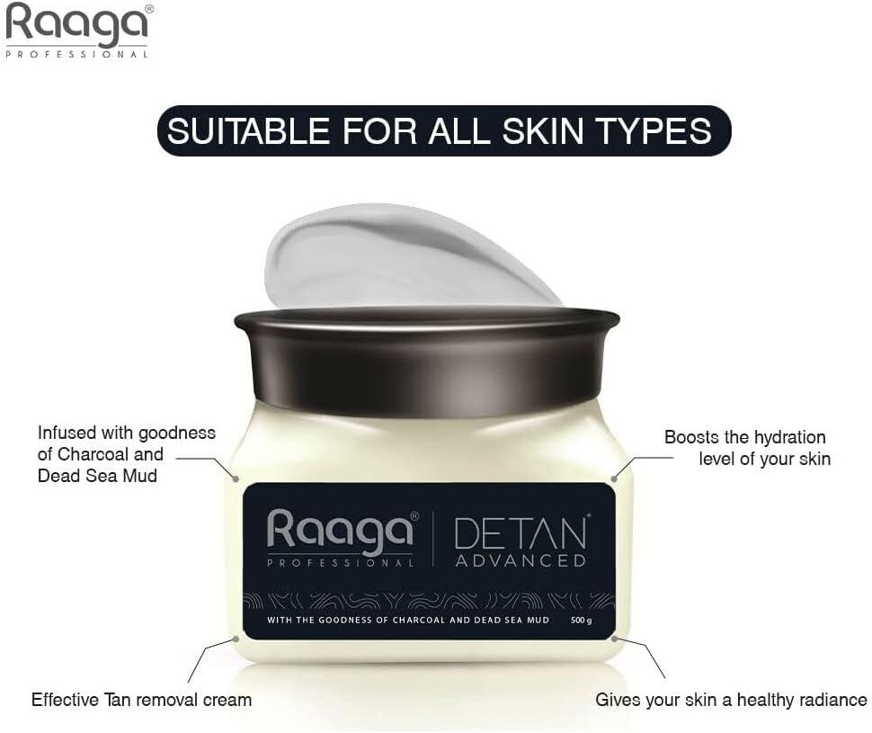 Raaga Professional Detan Advanced Charcoal Mask 17.6 Oz - For All Skin ...