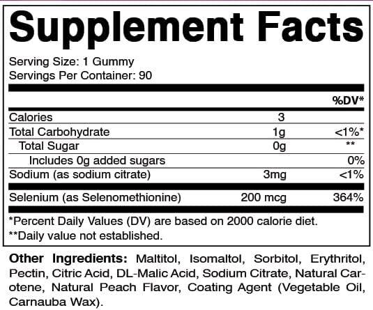 Vitamatic Yeast Free Selenium Gummies 200mcg | 90 Pectin Based Gummies ...