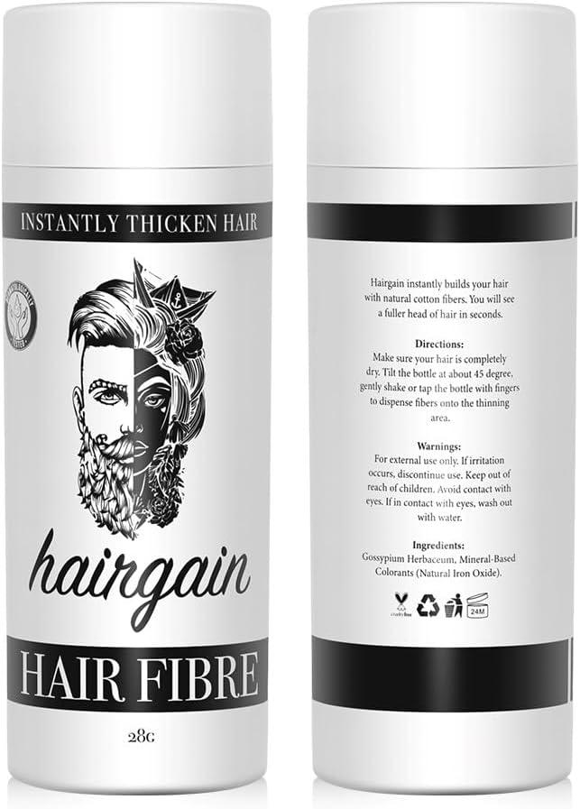HAIRGAIN Hair Fibre 28g Bottle - Natural & Undetectable Solution for Thinning Hair - Instantly ...