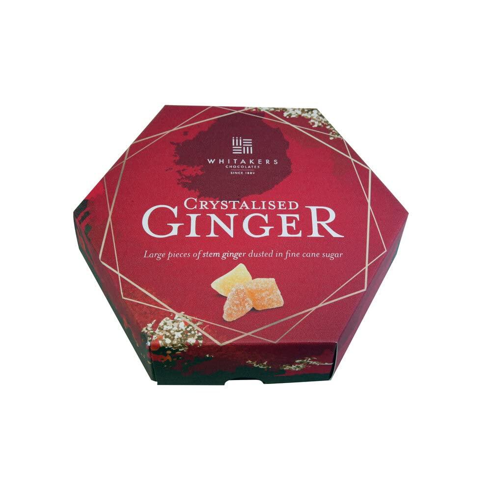 Whitakers crystalised ginger in hexagon box - 200g | Buy Now with ...