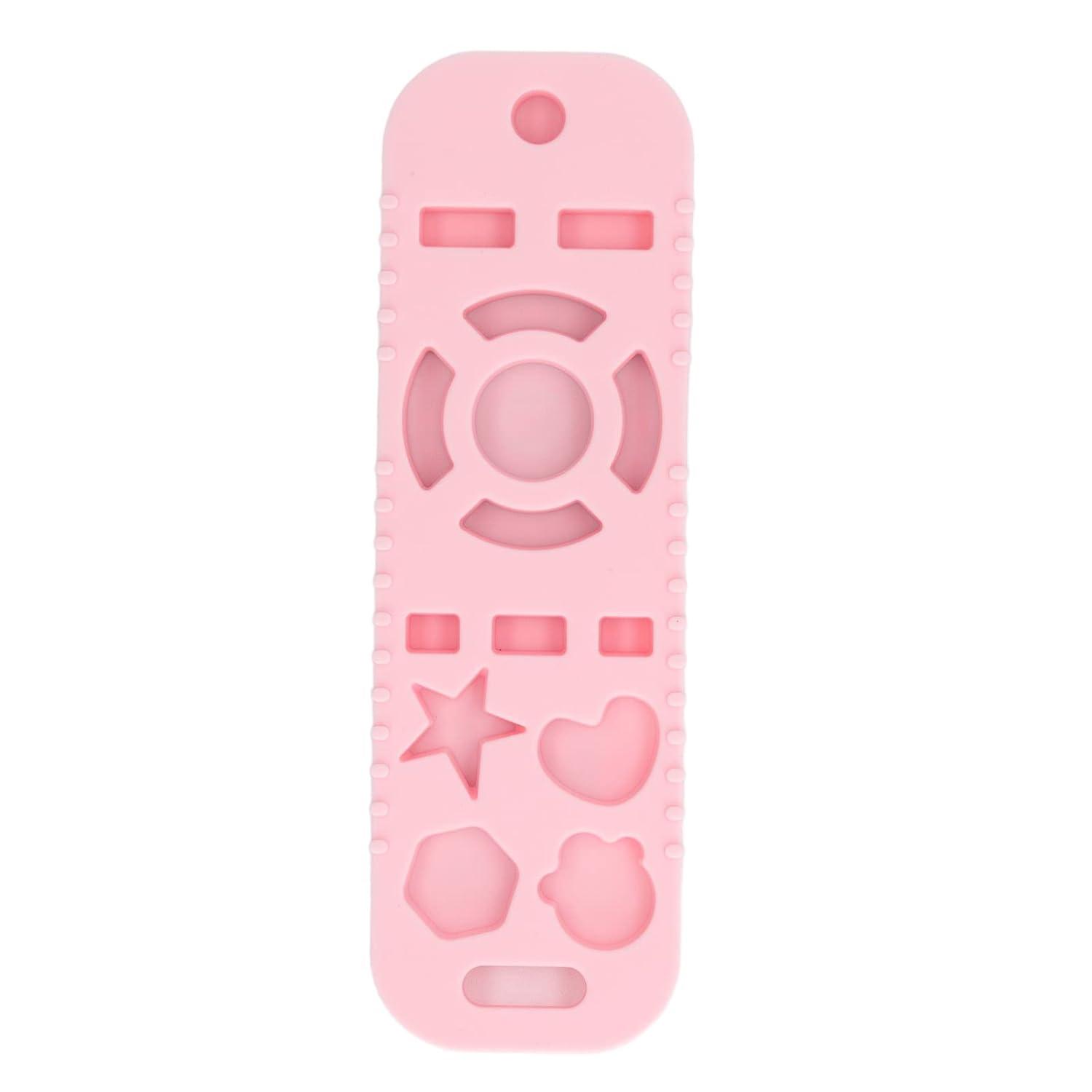 Number Learning Silicone Teething Toy - Pink TV Remote Control Design