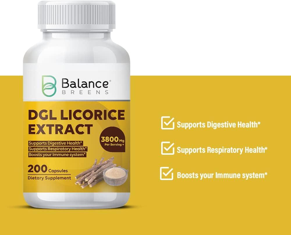 Balancebreens DGL Deglycyrrhizinated Licorice 3800 mg Supplement - 200 ...