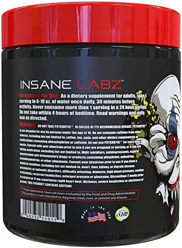 Insane Labz Psychotic High Stimulant Pre Workout Powder - Gummy Candy ...