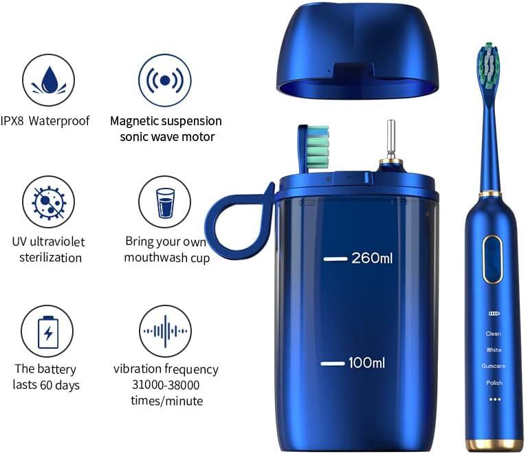 Sonic Electric Toothbrush Set | UV-C Cleaning, Air-Drying | 6 Brush ...