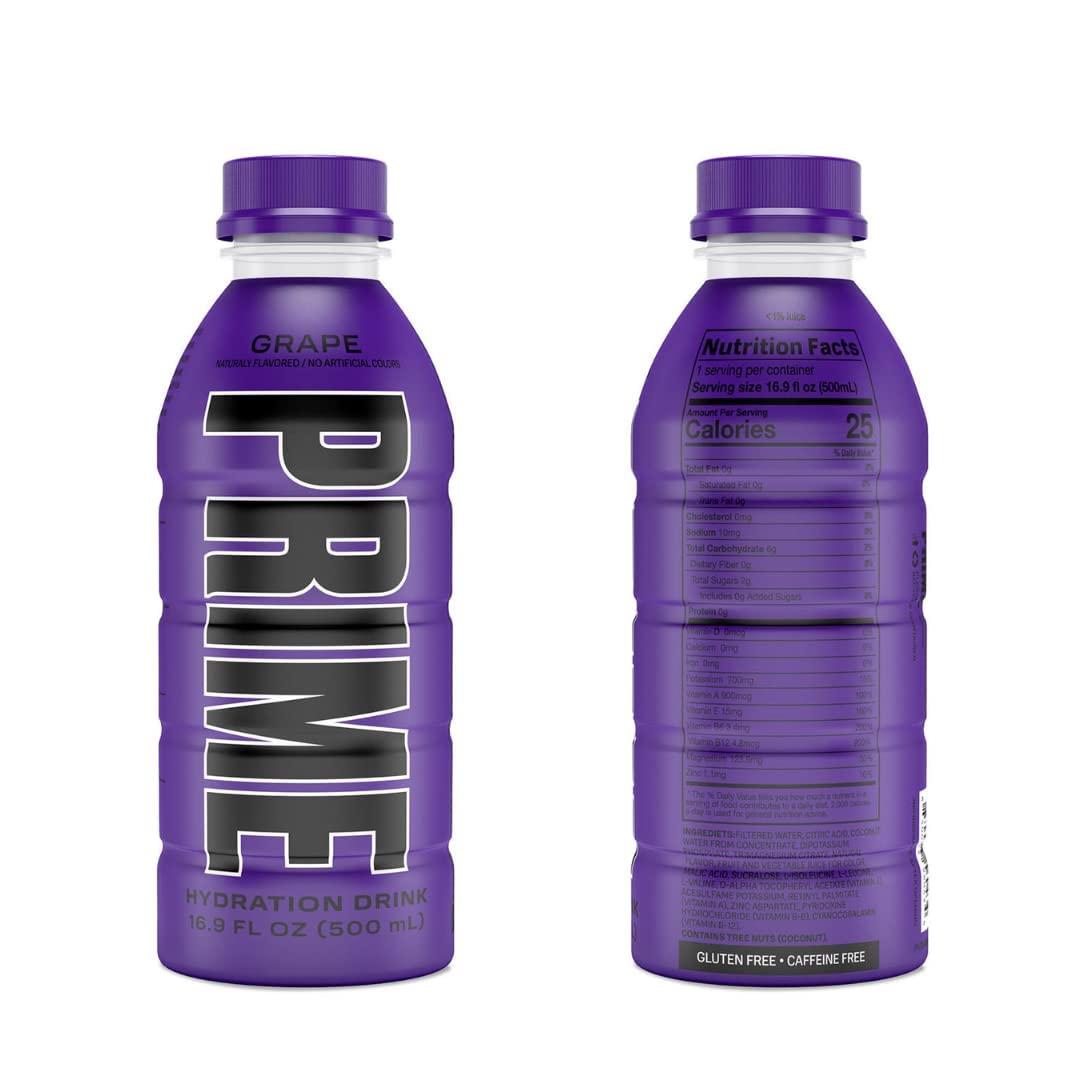 Prime Hydration Sports Drink and Electrolyte Beverage - 2 Pack (Grape ...