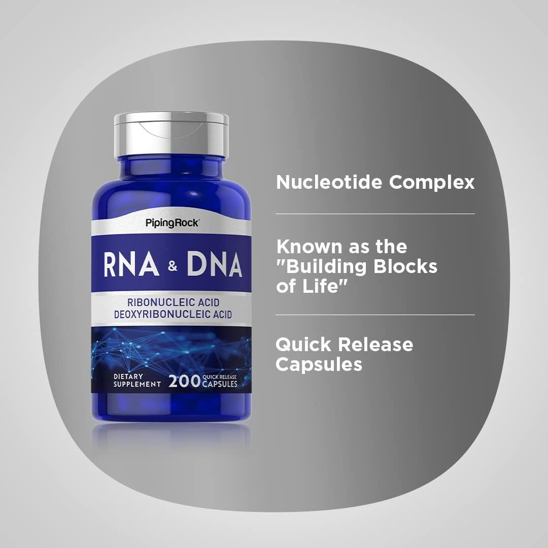 Piping Rock RNA DNA Supplement - 200 Capsules - Non-GMO & Gluten Free ...