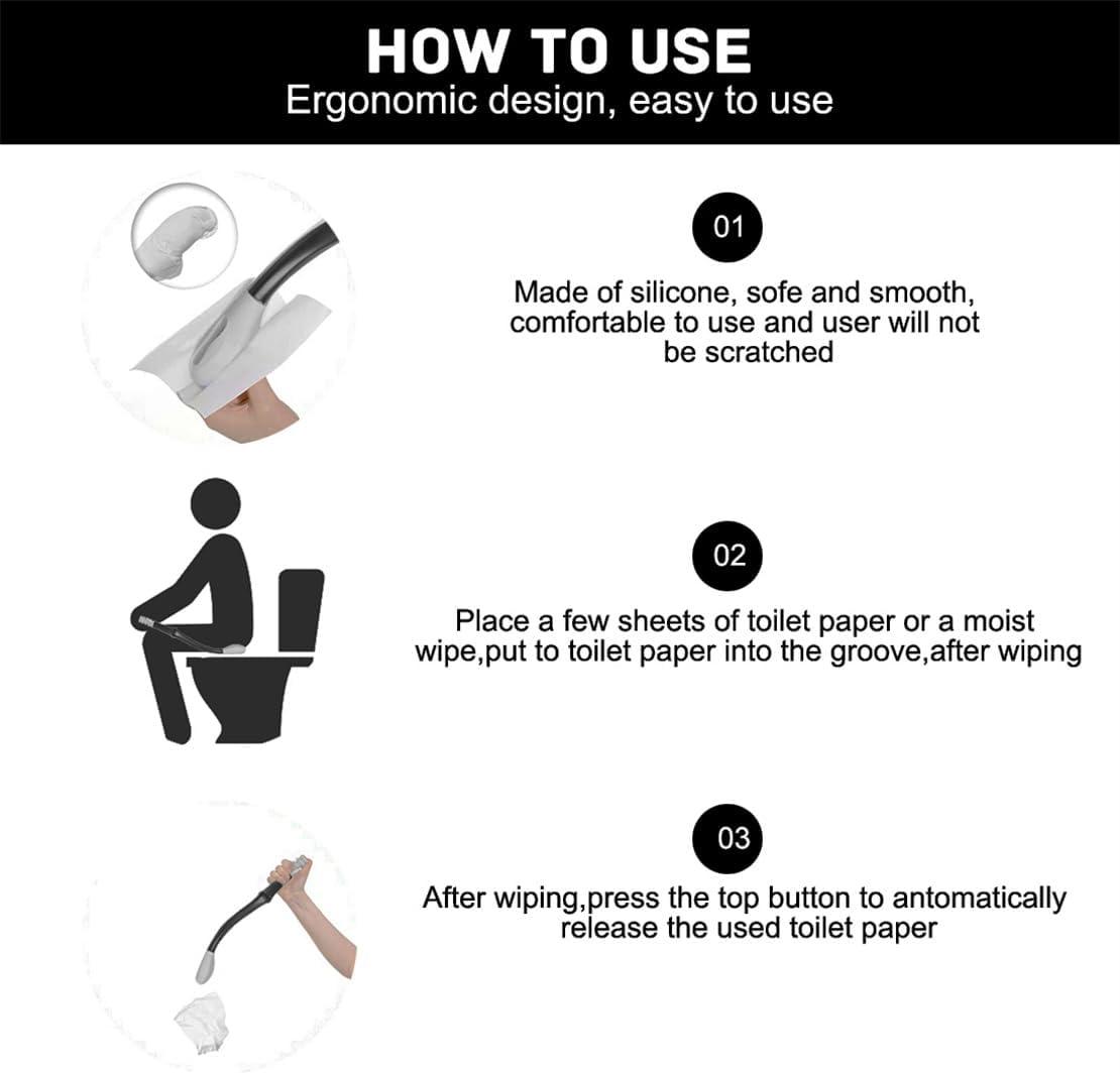 Toilet Aid Wiping Long Range Toilet Helper for Disabled & Seniors | 15 ...