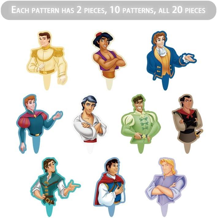 Princess and Prince Cupcake Toppers Birthday Cake Decorations Party ...