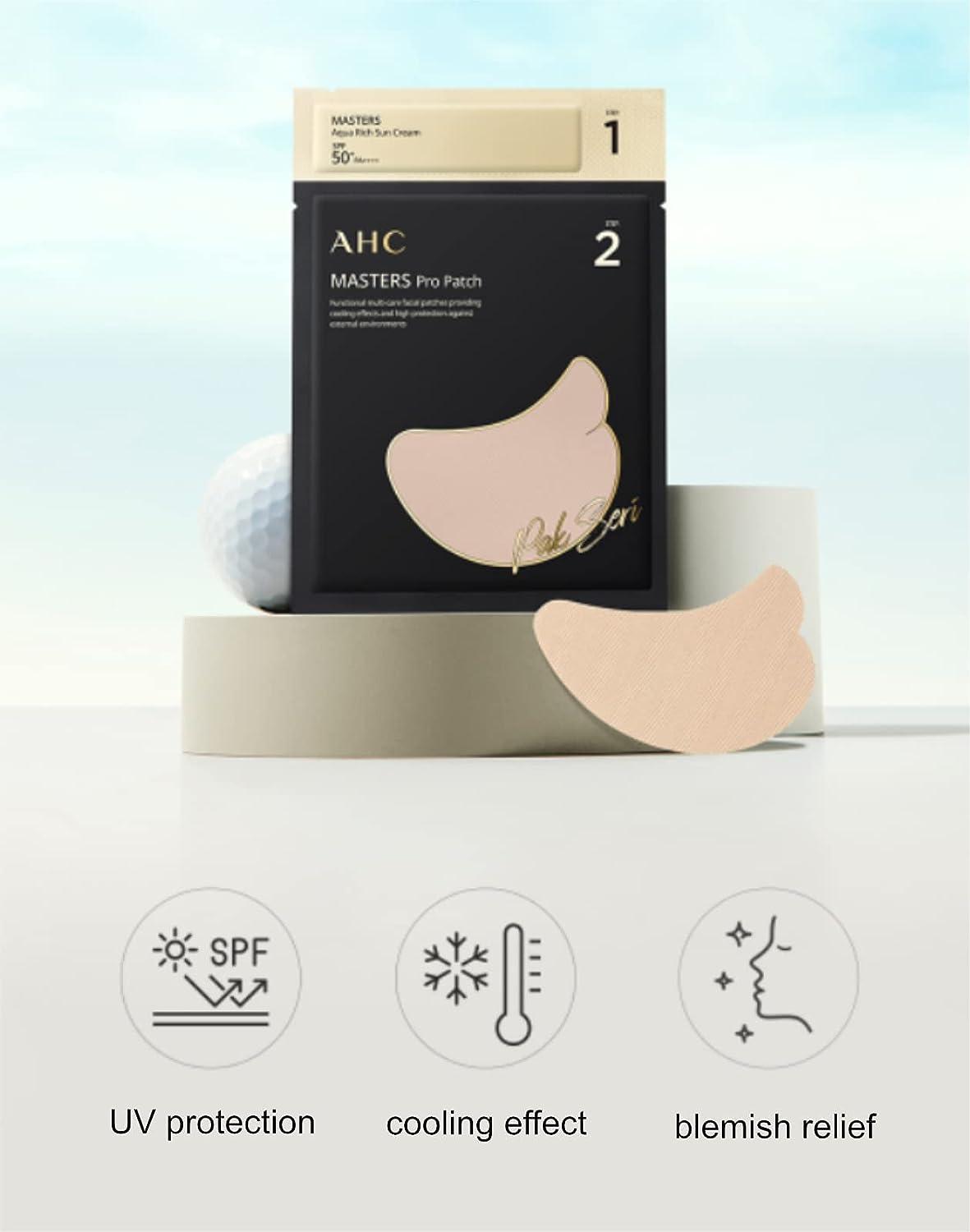 AHC MASTERS Pro Patch 2 STEP Aqua Rich Sun Cream SPF50+ PA+++ with ...
