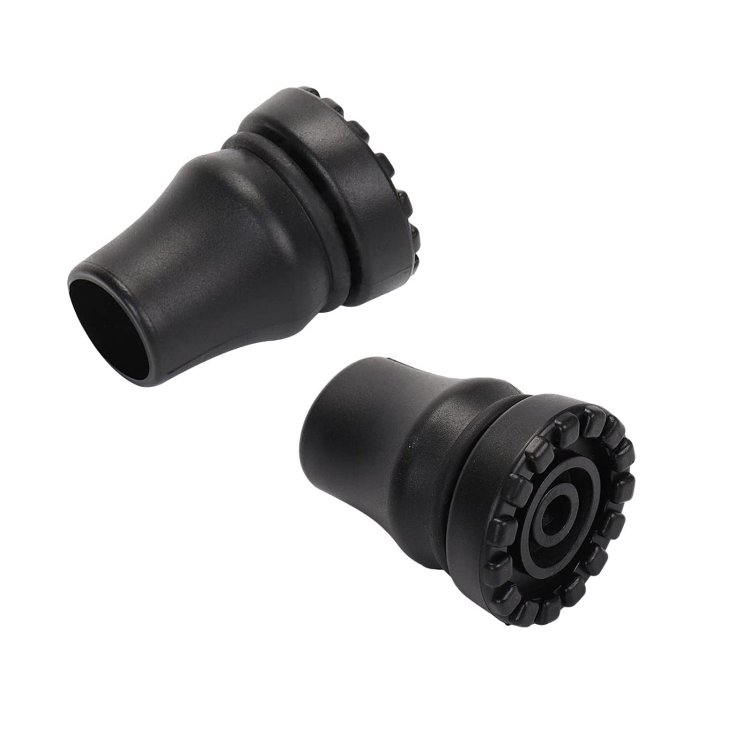 2-Pack Heavy Duty 7/8 Inch Rubber Cane Tips - Black Replacement Tips ...