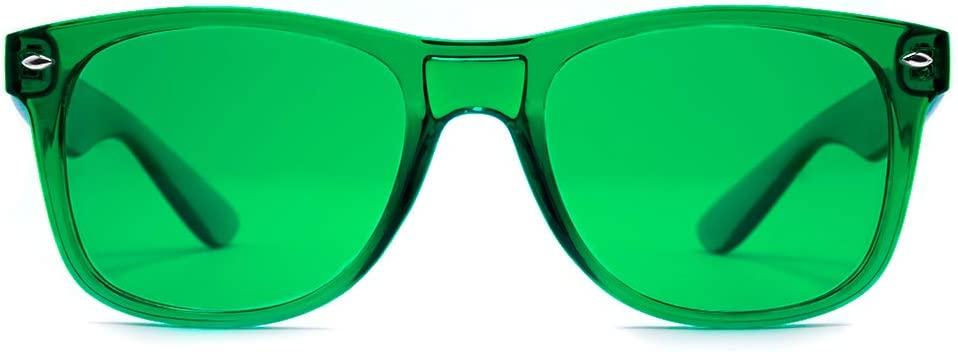 Green Color Therapy Mood Glasses for Migraine Relief and Chakra Healing ...