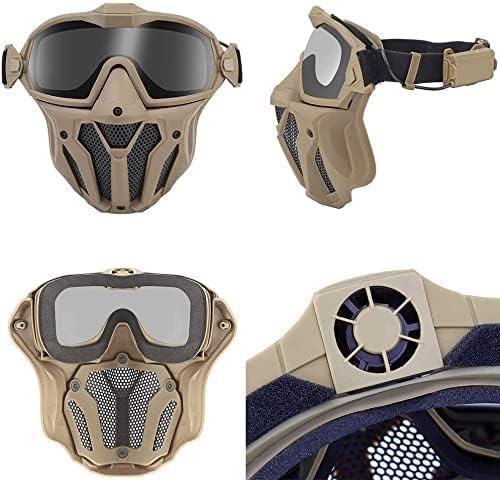 Tactical Airsoft PJ Helmet with Full Face Protection Mask and Anti-Fog ...