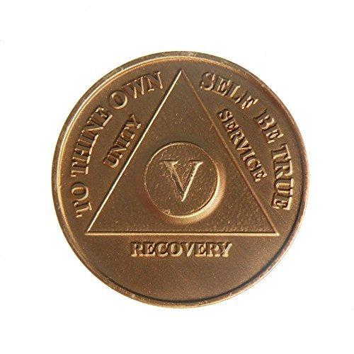 5 Year Bronze AA Sobriety Medallion - Sober Anniversary Recovery Coin ...