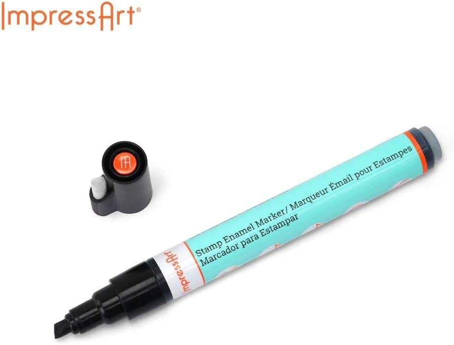 ImpressArt Metal Stamp Enamel Marker - Black Acrylic Ink for DIY ...