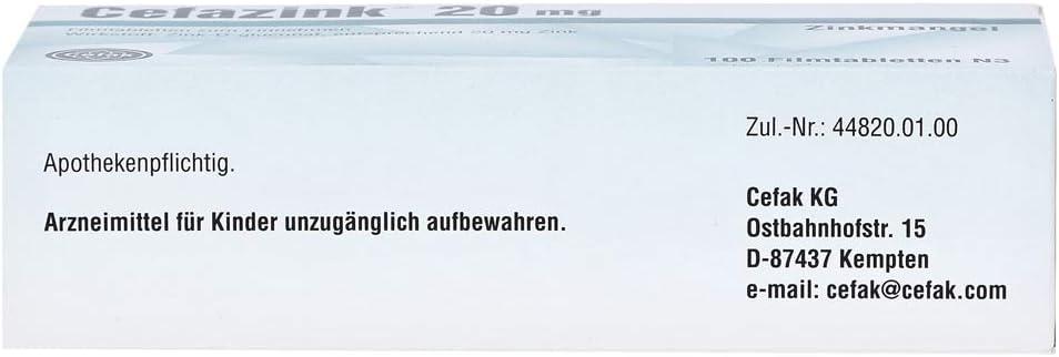 Cefazink 20 mg Film-Coated Tablets - 100 ST | Fast International ...