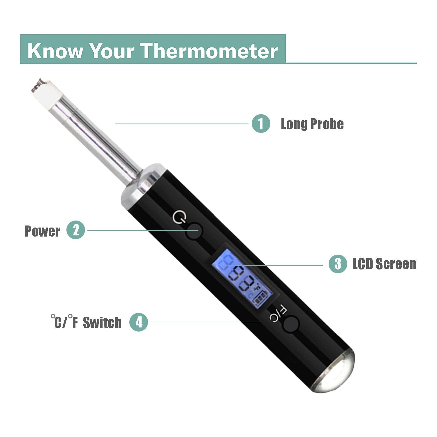 Dipwand Portable Digital Thermometer with Extra Probe Sensor | Travel ...