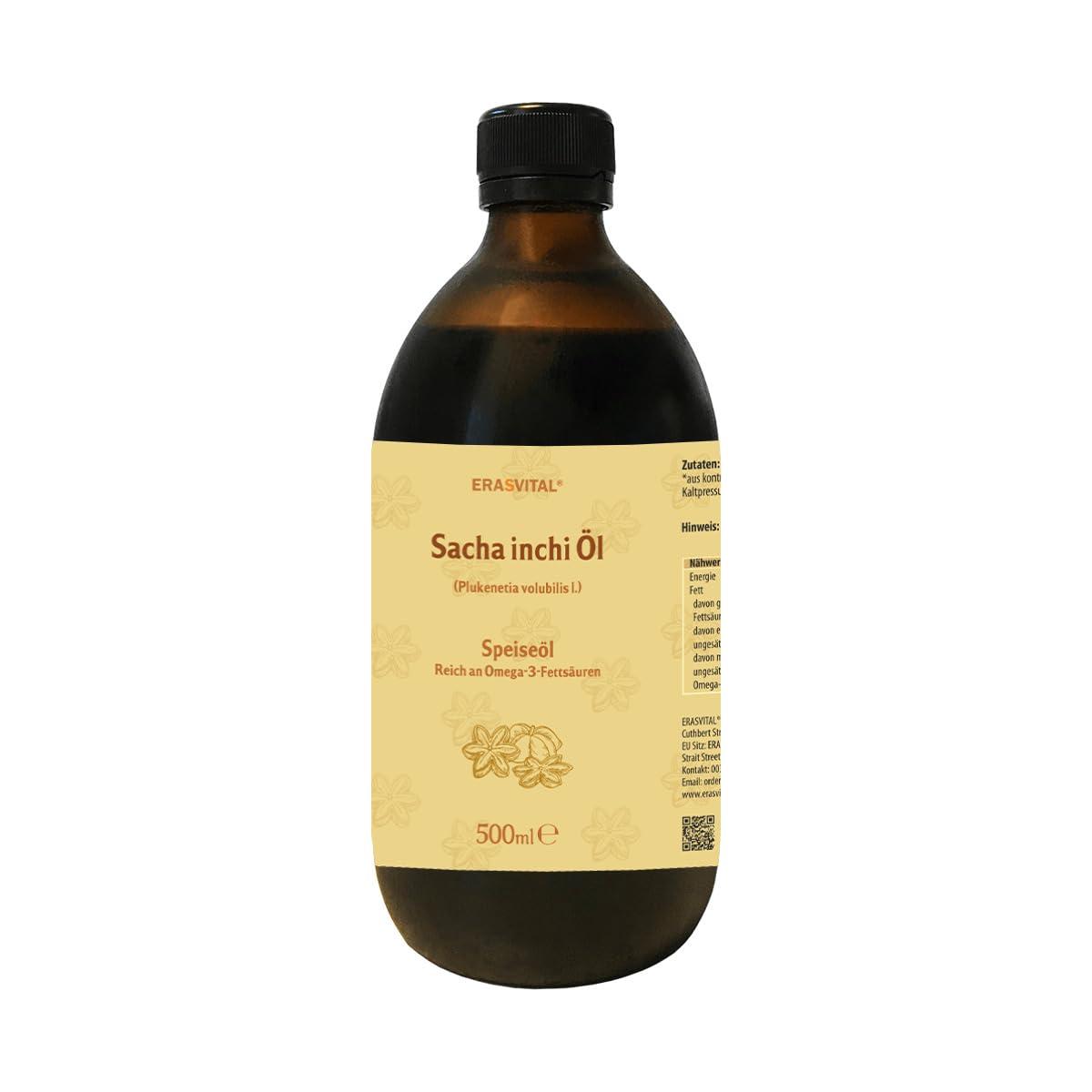 Sacha Inchi Oil 500ml - Organic Inca Nut Oil - Cold Pressed Plukenetia ...