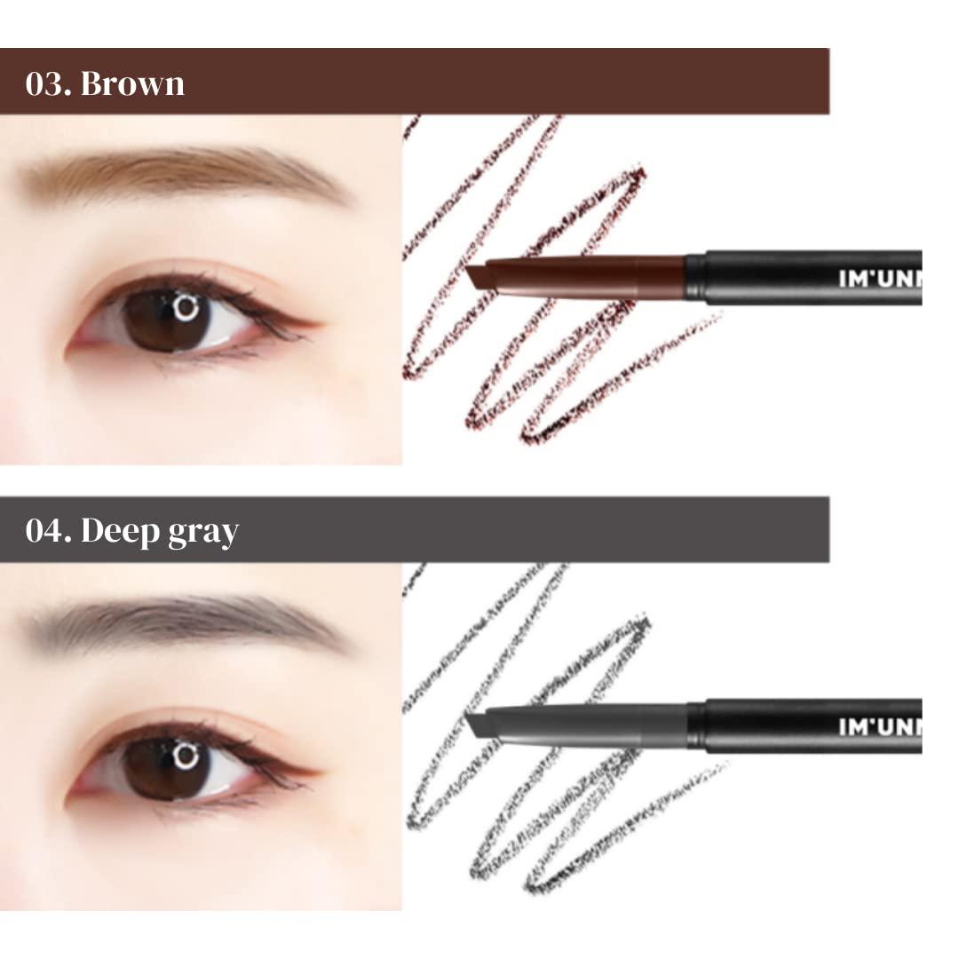 IM UNNY Eyebrow Pencil (Black-brown) - Waterproof, Ultra-Triangle Tip for Hair-like Strokes ...