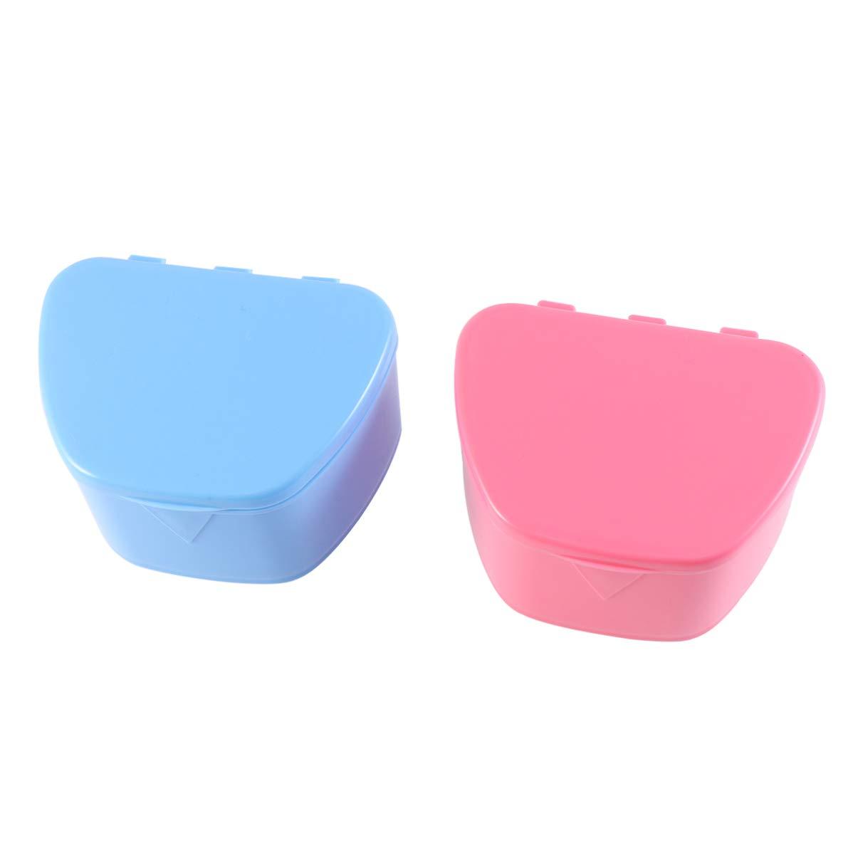 Portable Denture Case Holder - 2pcs False Teeth Box for Travel Cleaning ...