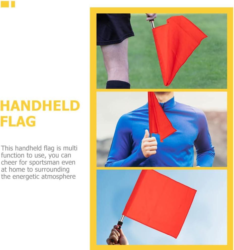 3pcs Stainless Steel Referee Flags Set for Soccer, Volleyball, Football - Red, Green, Yellow ...