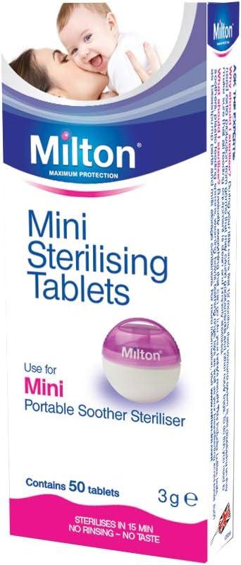 Milton Mini Sterilising Tablets - Pack of 50 | White | Effective ...