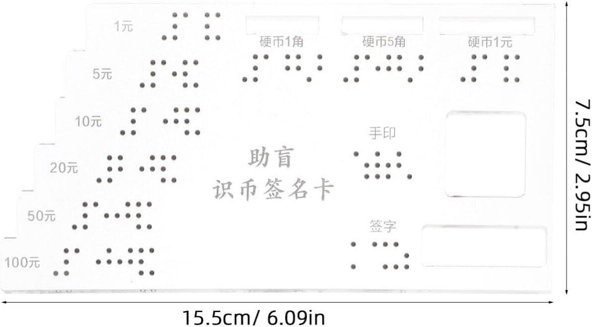 minkissy Acrylic Braille Card Braille Slate Bank Message Notification ...