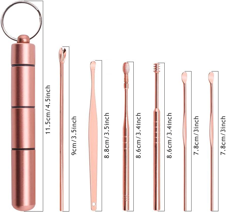 Stainless Steel Ear Wax Removal Kit | 6-in-1 Ear Cleaner Set with ...