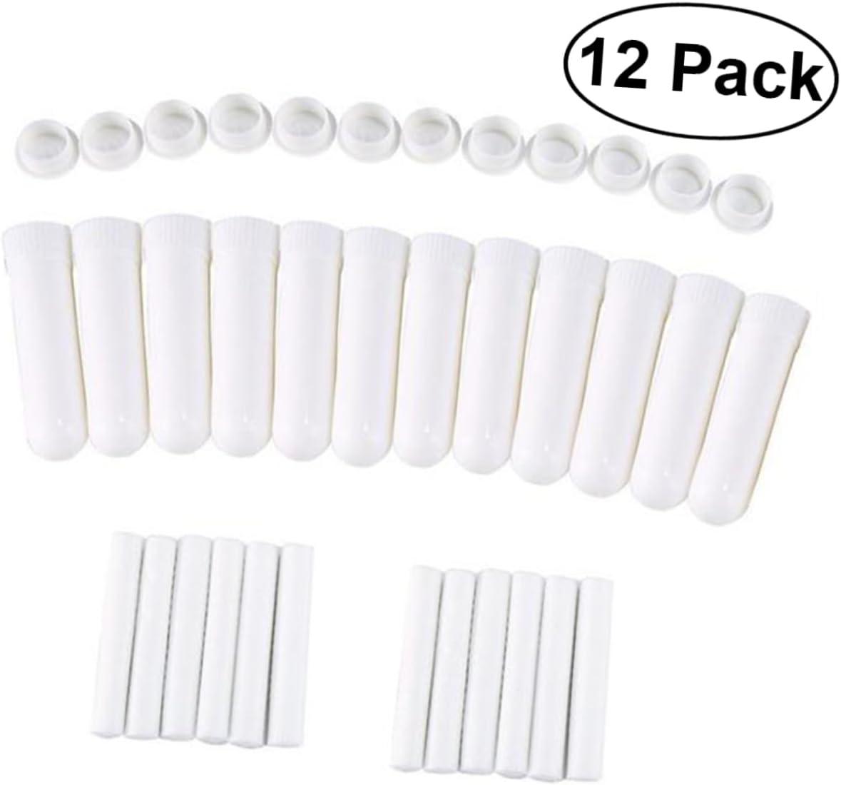 Healeved Refillable Inhaler Tubes - 12 Sets for Essential Oils - Nasal ...