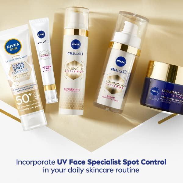 NIVEA Sun UV Face Specialist Dark Spot Control Sun Fluid SPF 50+ (40ml) with Luminous 630 ...