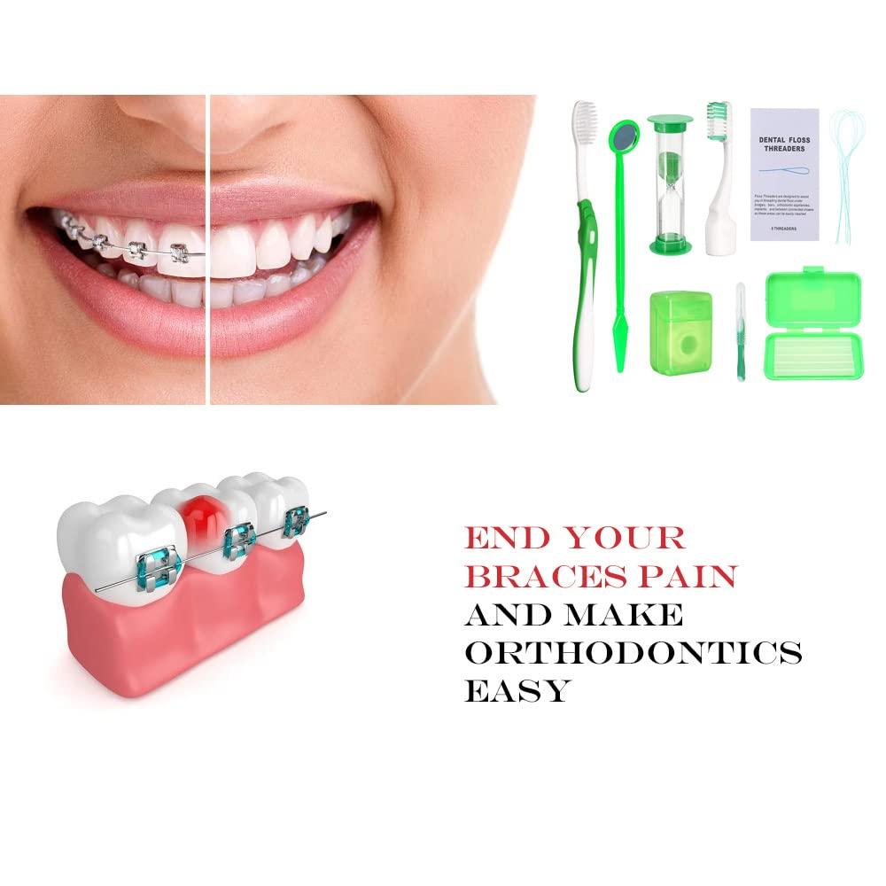 Orthodontic Oral Care Kit - 2x Portable Travel Kit for Interdental ...