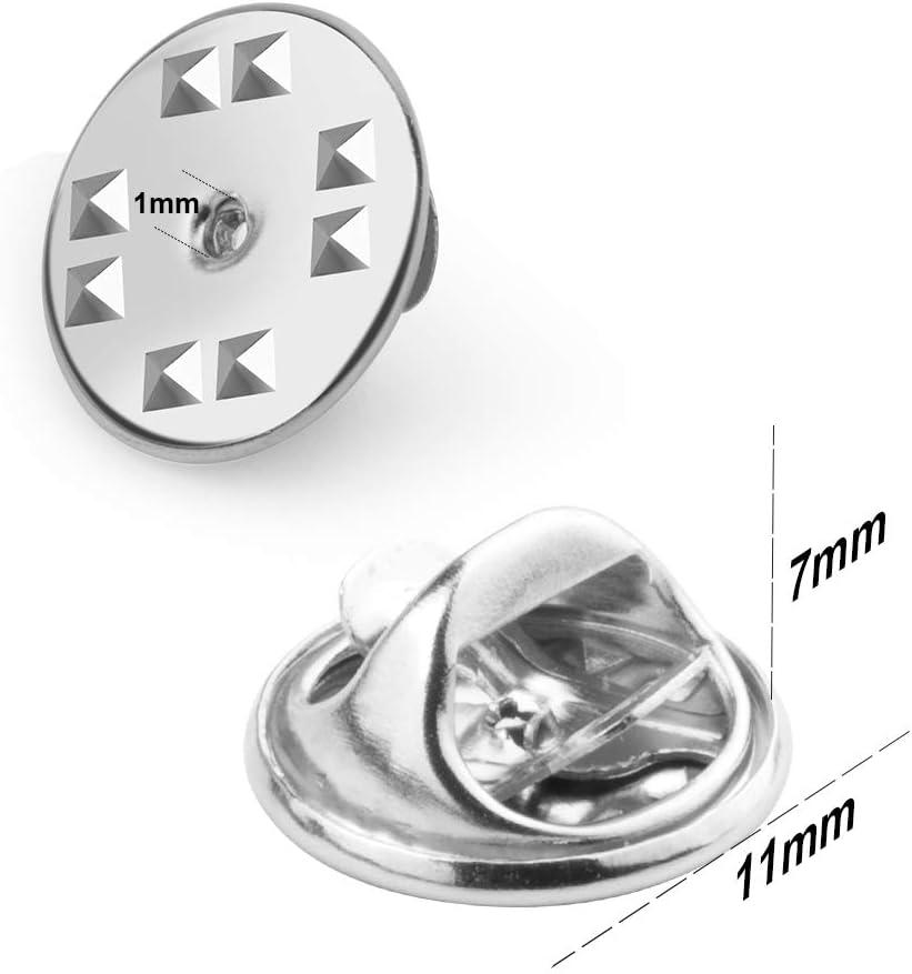 50PCS Metal Pin Backs Locking Clasp for Badge Insignia - Silver Nickel ...