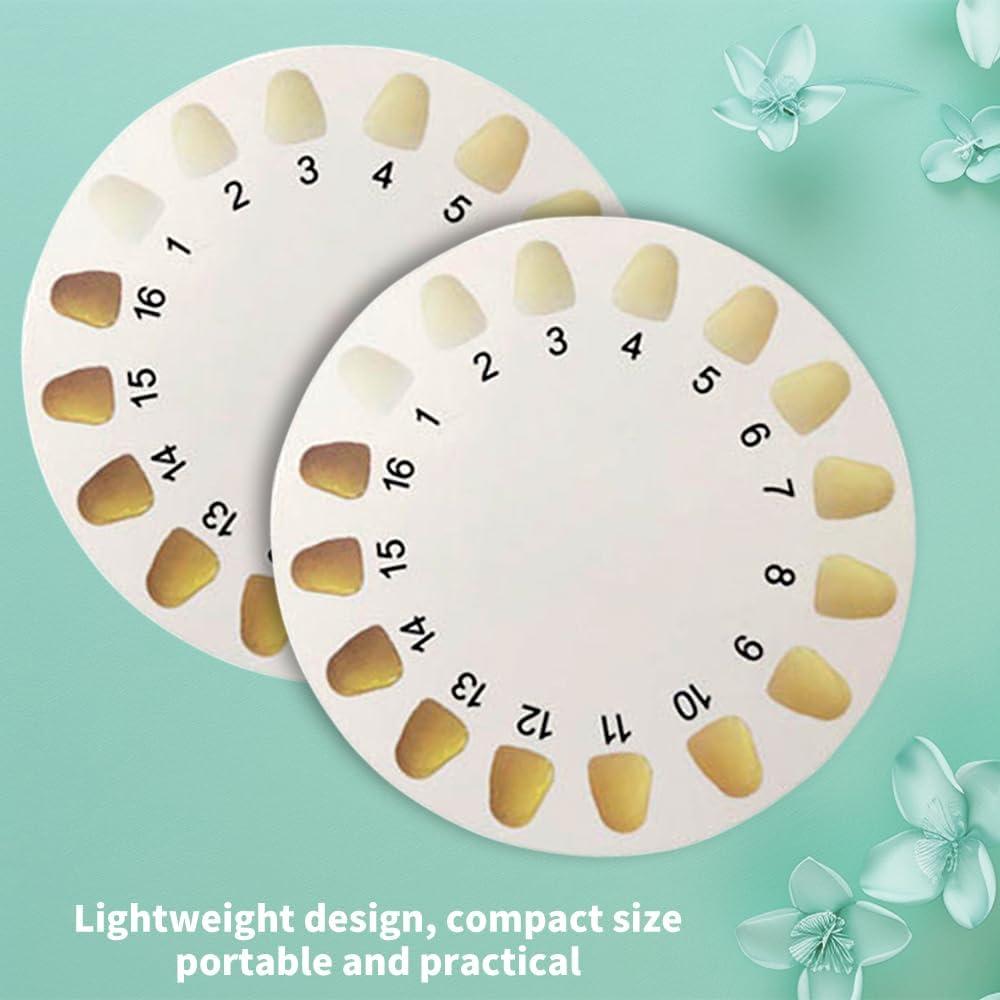 Uadme Teeth Color Cards - 3 Piece Shade Guide for Tooth Bleaching ...