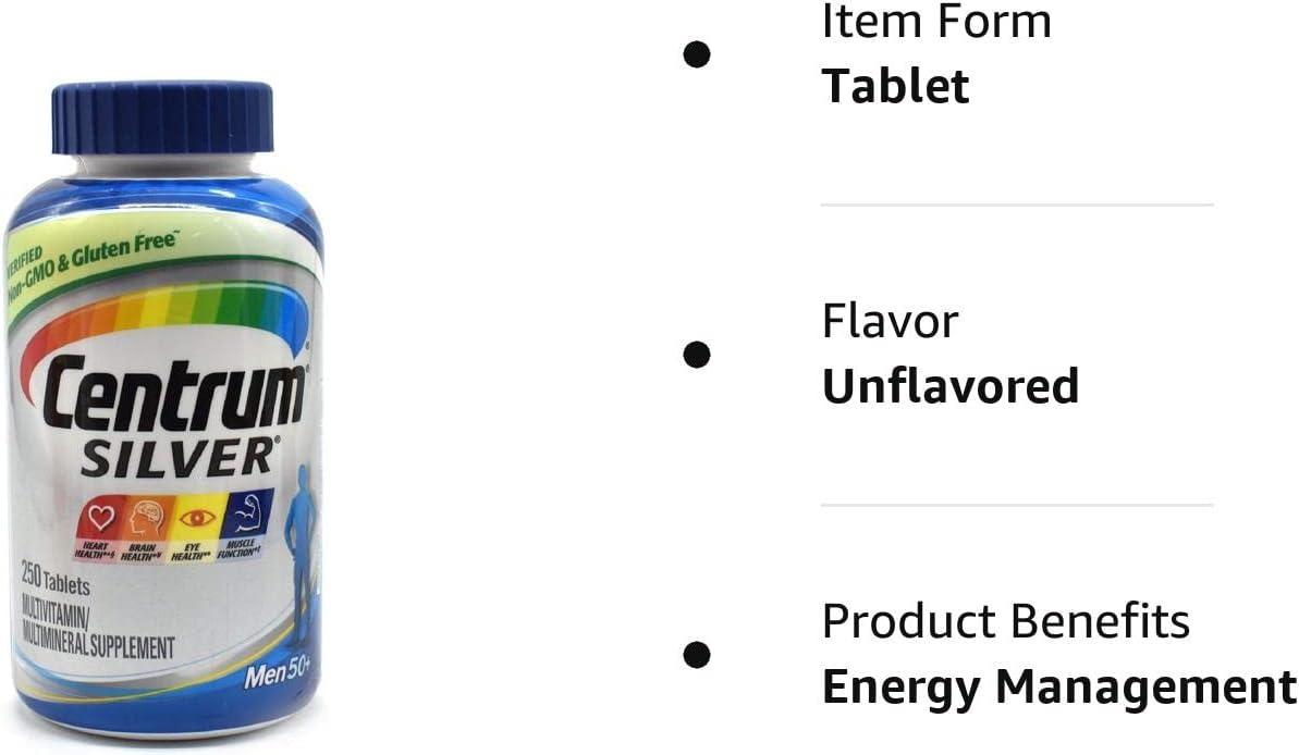 Centrum Silver Men's 250 Tablets - 250 Servings (Pack of 1) | Buy Now ...