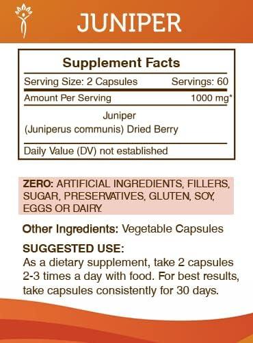 Juniper 1000mg Capsules - Secrets of the Tribe Juniperus Communis Berry ...