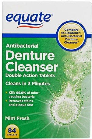 Equate Antibacterial Denture Cleanser 168 Tabs - Two-Pack for Effective ...