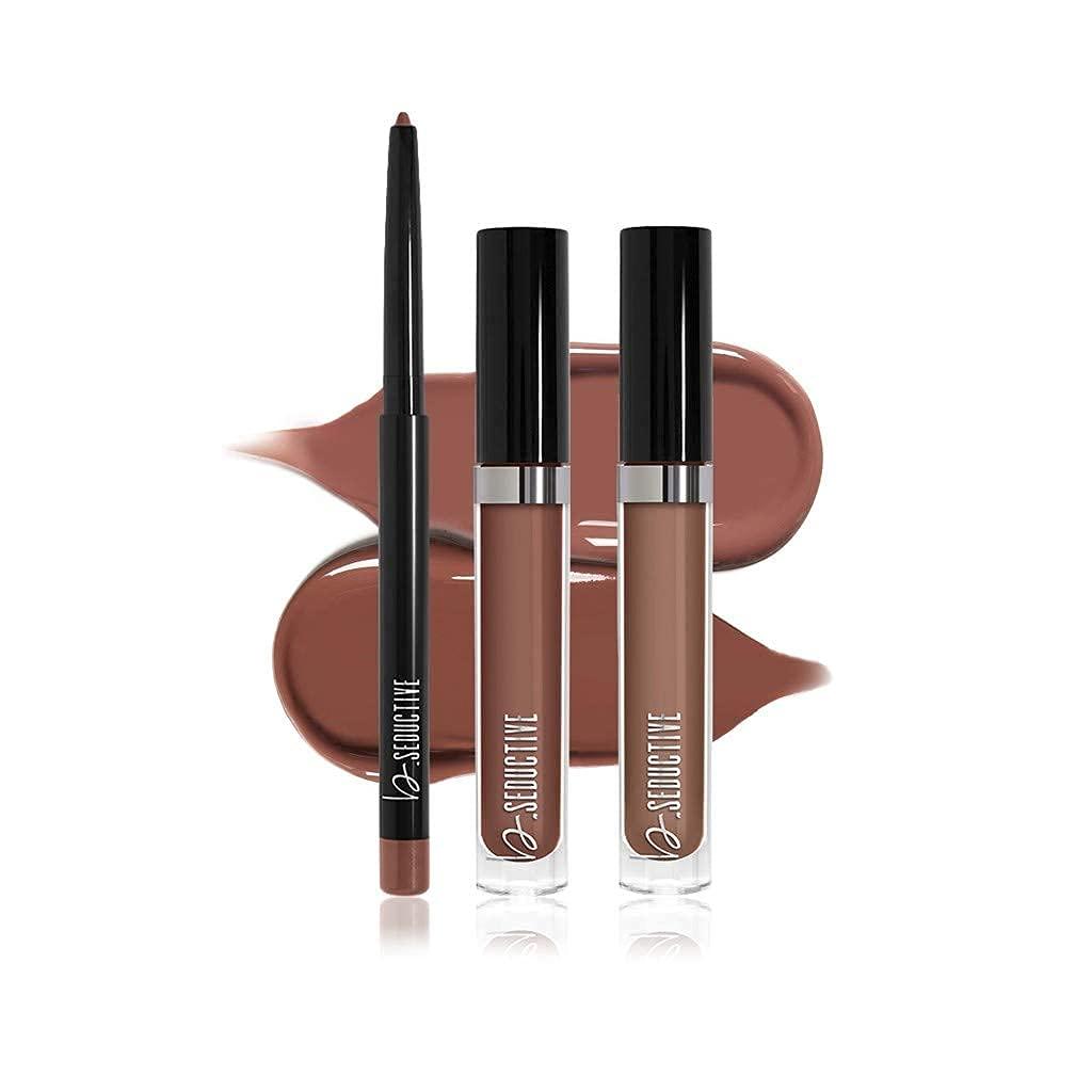 b.Seductive 3-Piece Lip Kit: Longwear Smudge Proof Liquid Lip Colors ...