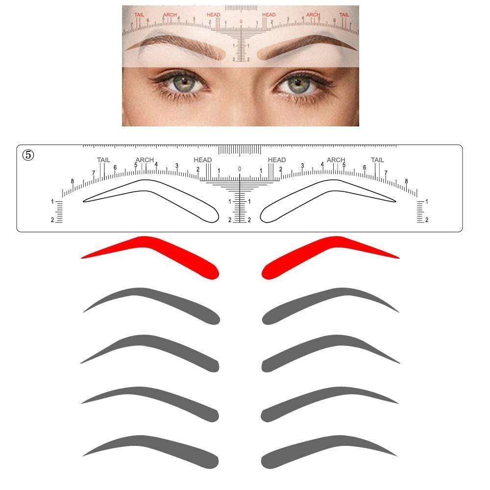 CHOOSE-IT Brow Stamp Tool Stencils 5 Shapes Disposable Adhesive Eyebrow ...