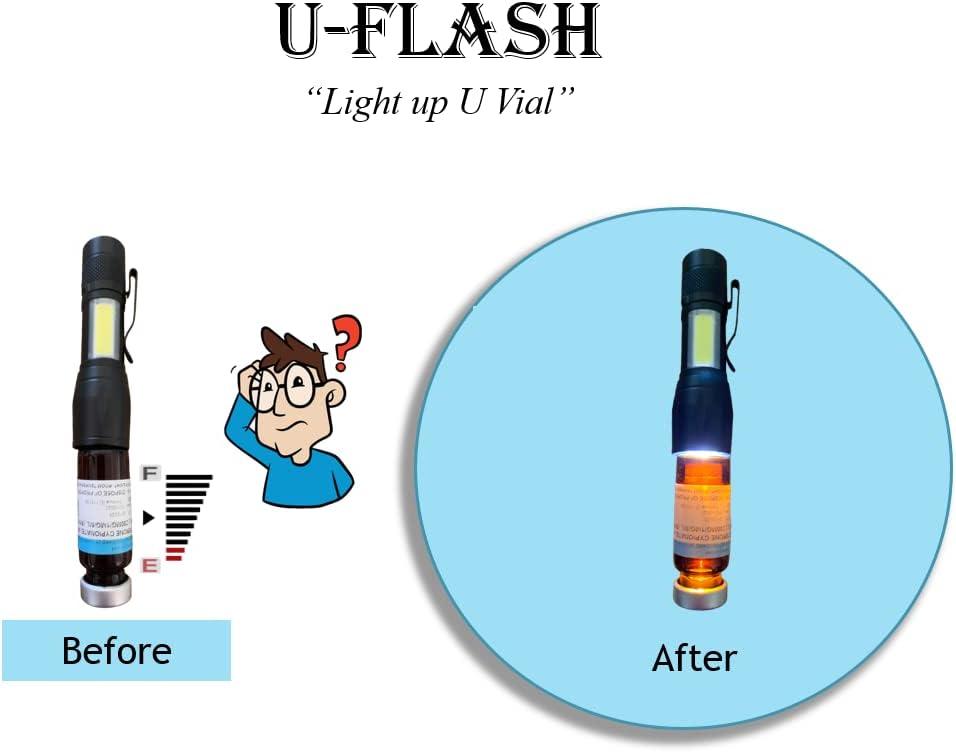 LED Flashlight for Insulin Travel Case - Uflash Syringe Light (1 Kit)