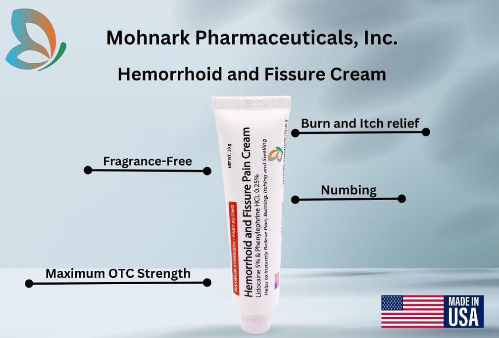 Mohnark Maximum Strength Lidocaine 5% + Phenylephrine HCL Cream for ...
