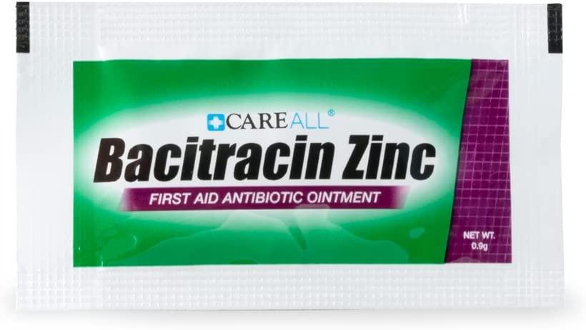 144 Pack CareALL Bacitracin Antibiotic Zinc Ointment 0.9gr Foil Packets ...
