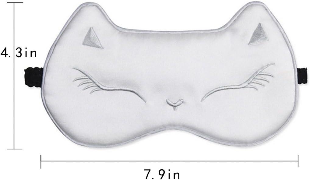 Cat Eyelashes Pattern Silk Eye Mask - Super Soft White Sleep Mask | Buy ...